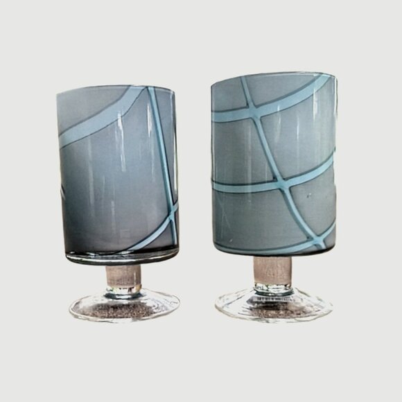 Pier 1 | Dining | Two Pier Vera Blue Smoke Swirl Mouth Blown Tumblers ...